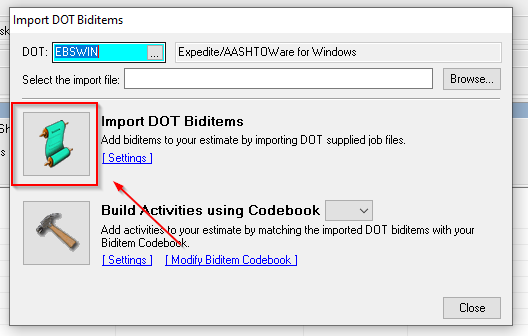 How to Import from DOT using AASHTOWare