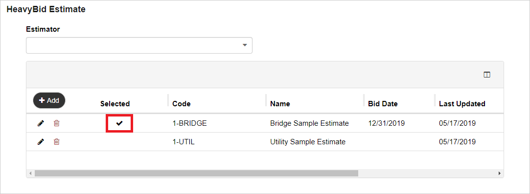 How to Link/Select an Estimate to a Project in HeavyBid Pre-Construction