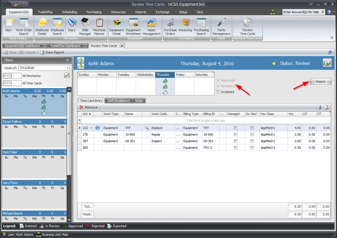 How to Review Time Cards in Equipment360