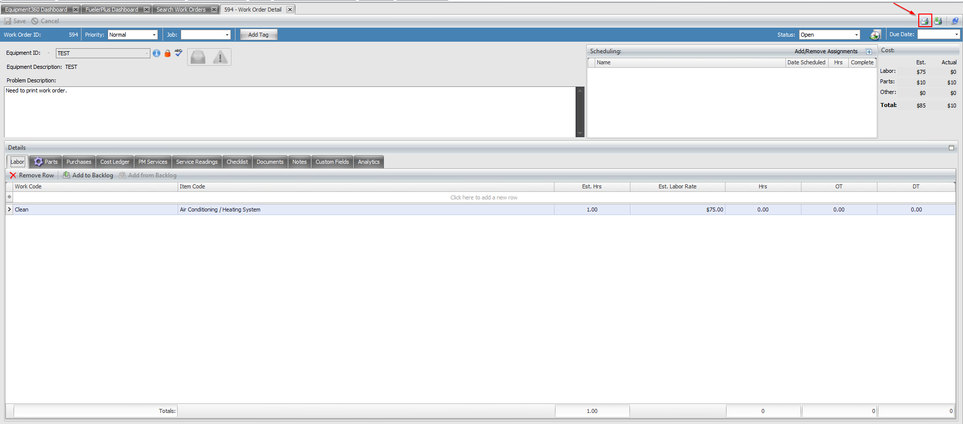 How to Print a Work Order