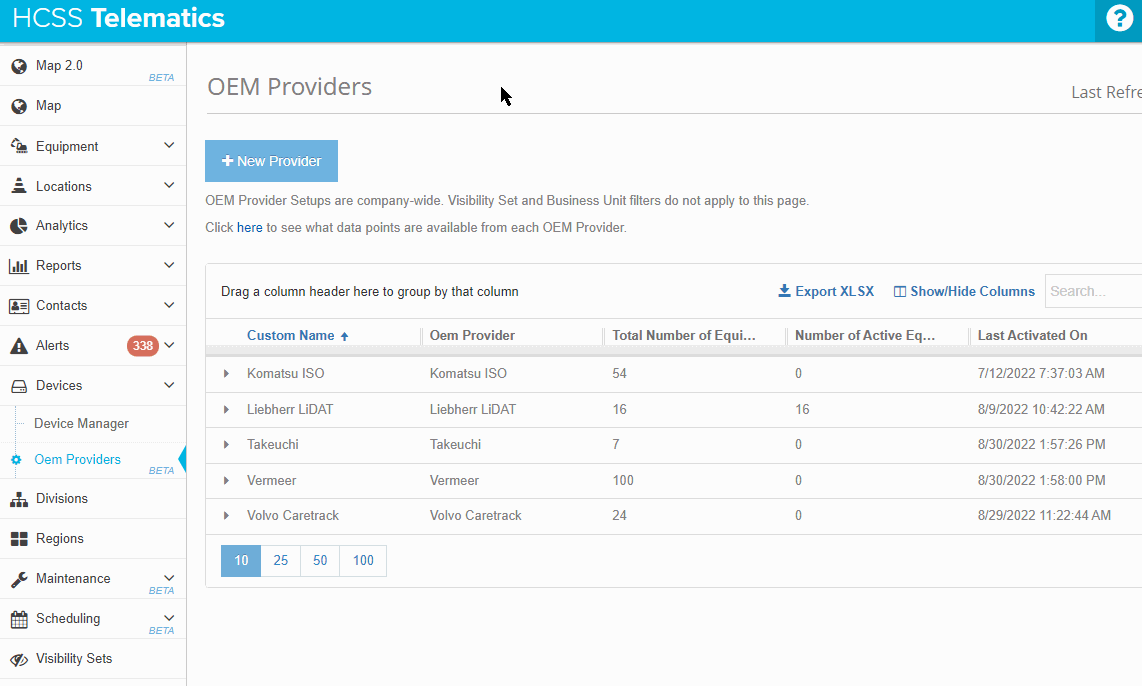 Overview: OEMLink in HCSS Telematics