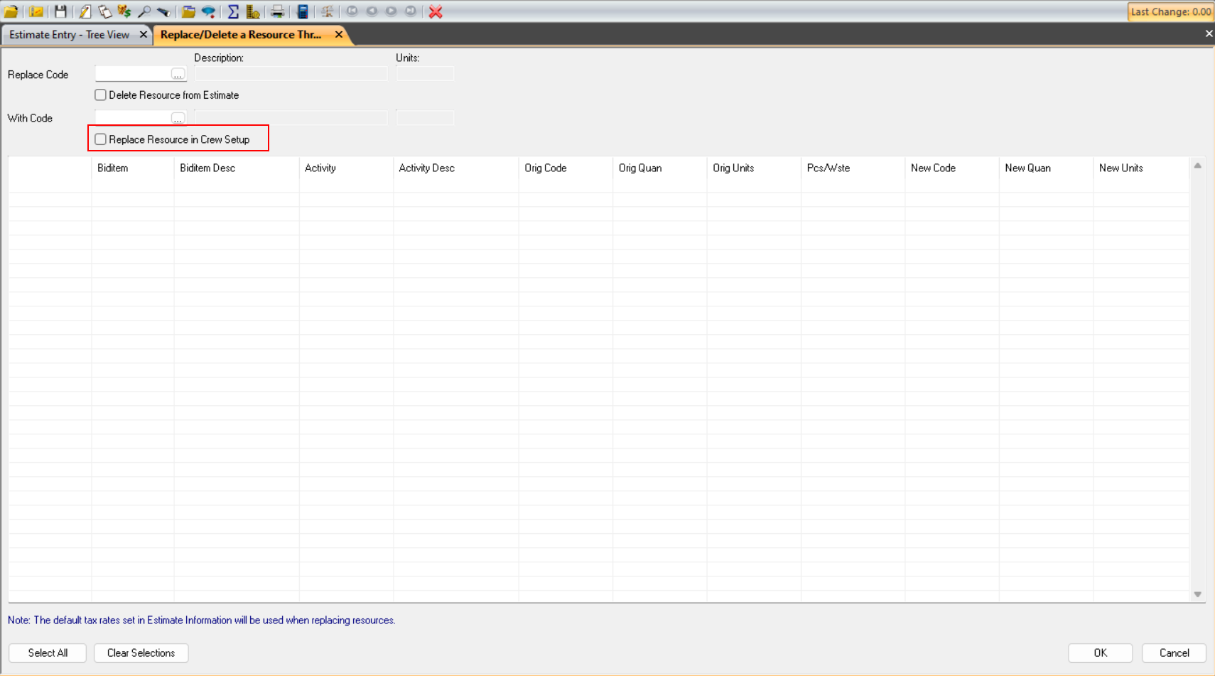Resource Cannot Be Replaced With Another Resource in the Crew Setup ...