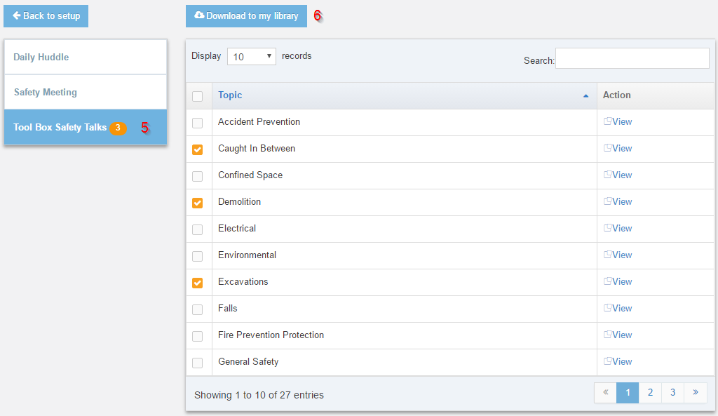 How to Download Canned HCSS Library Safety Templates