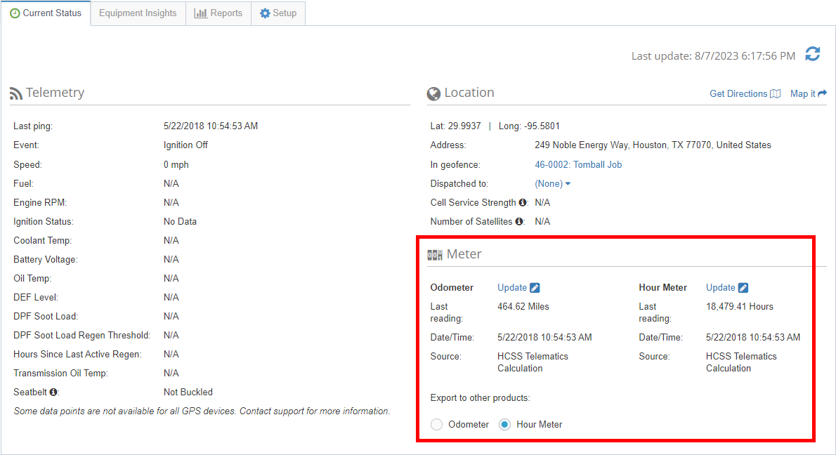 How to Update Meter Readings in HCSS Telematics