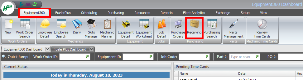 How to Direct Cost a Part to a Work Order from the Receiving Screen
