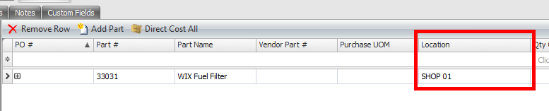 How to Direct Cost a Part to a Work Order from the Receiving Screen