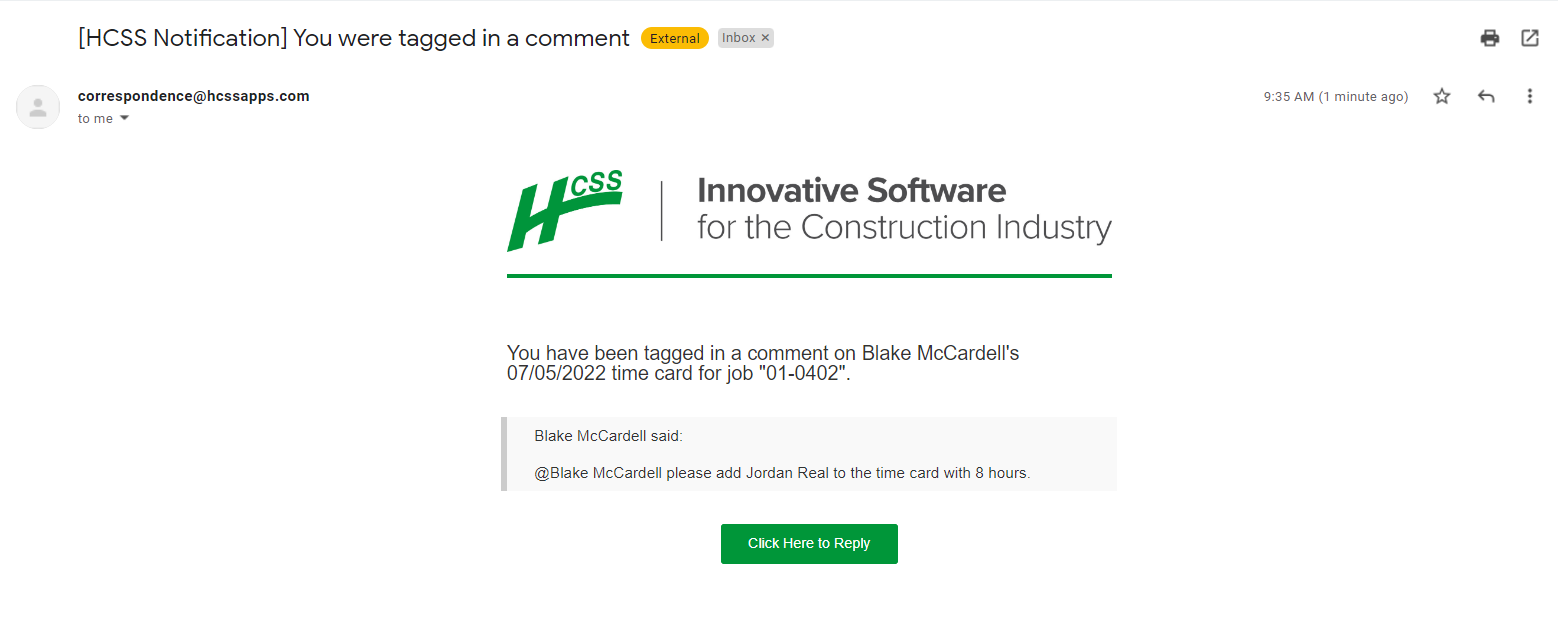 Overview: Comments on Time Cards in HeavyJob Web