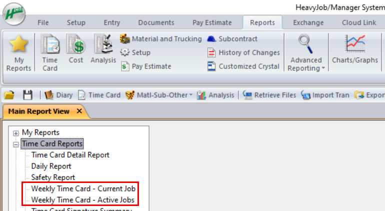 Is It Possible to Select Jobs for the Weekly Time Card Report?