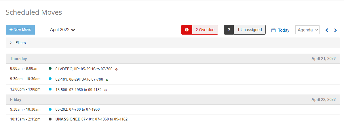 Overview: Scheduling Equipment Moves in HCSS Telematics