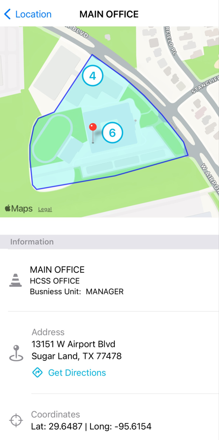 Viewing Locations in the HCSS Telematics | Connect Mobile App