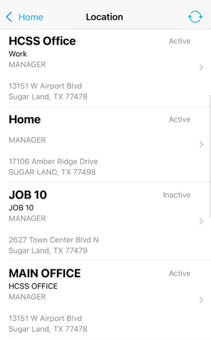 Viewing Locations in the HCSS Telematics | Connect Mobile App