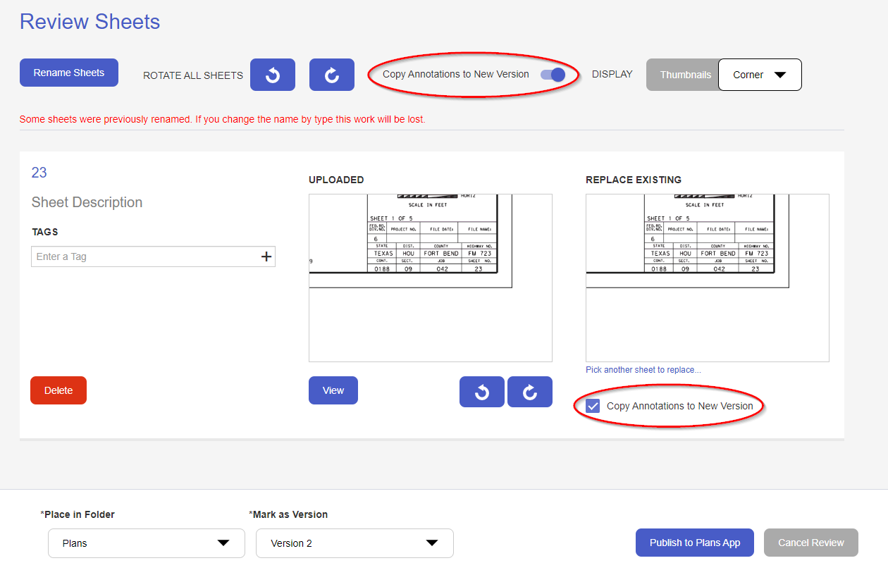 How to Copy Annotations to a New Revision