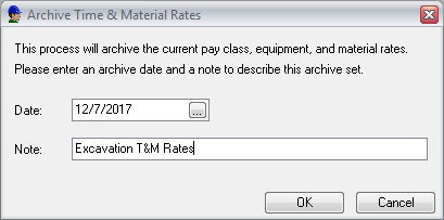 How to Archive T&M Rates for Later Use