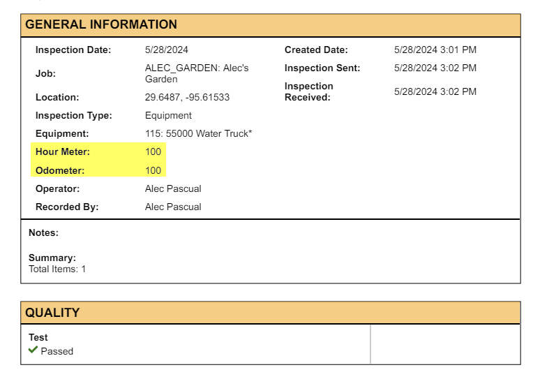 Overview: Equipment Meter Readings in Equipment Inspections