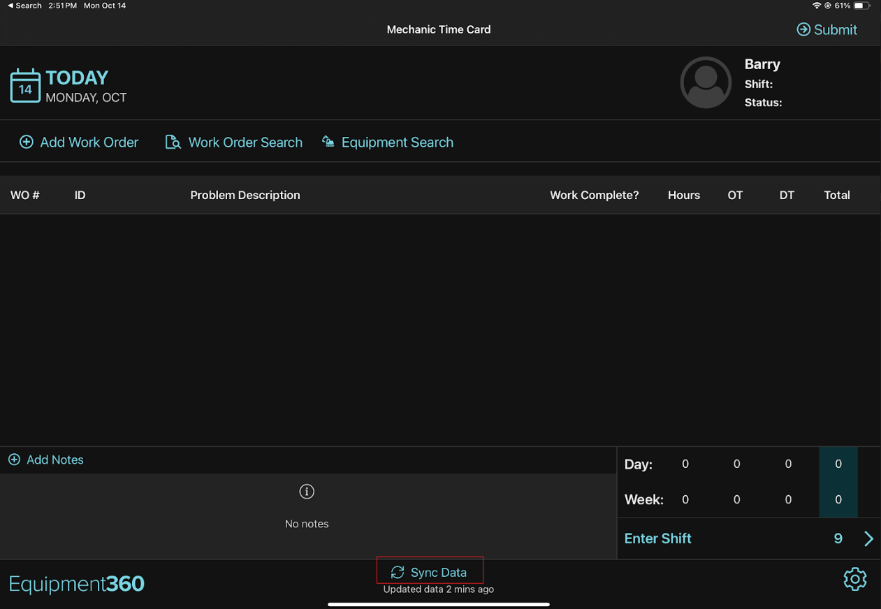 How to Sync Equipment360 Mobile to the Server