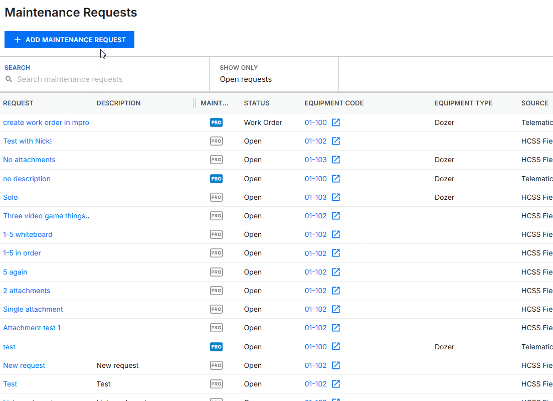 Overview: Maintenance Requests in HCSS Telematics