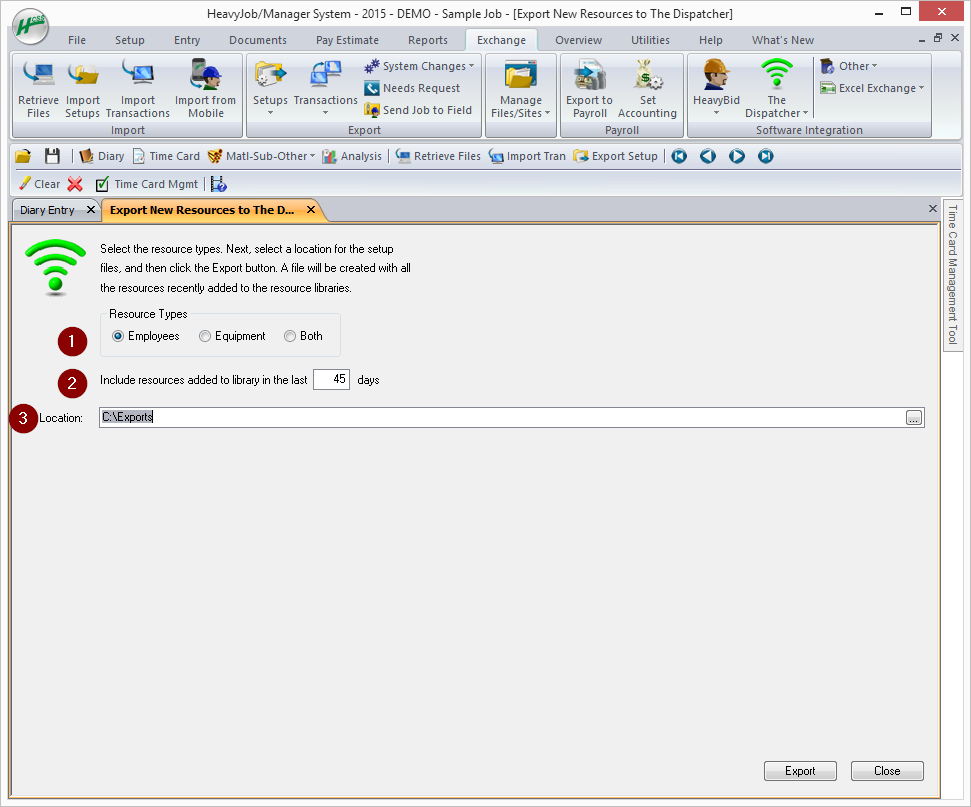 How to Import New Resources from HeavyJob into HCSS Dispatcher