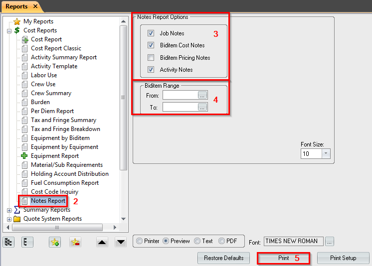 How to Generate a Notes Report in HeavyBid
