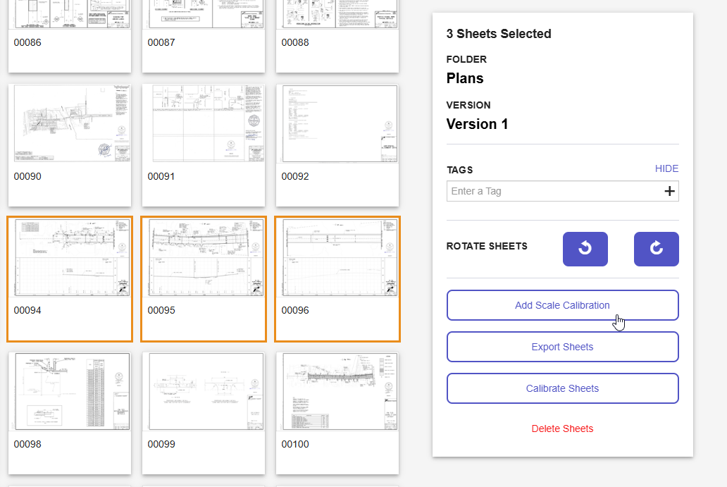 How to Select Multiple Sheets for Calibration