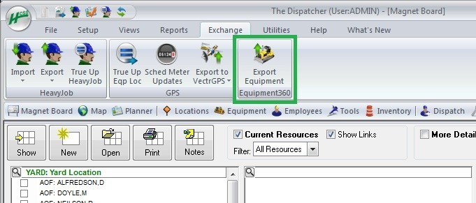 Dispatcher Integration with Equipment360